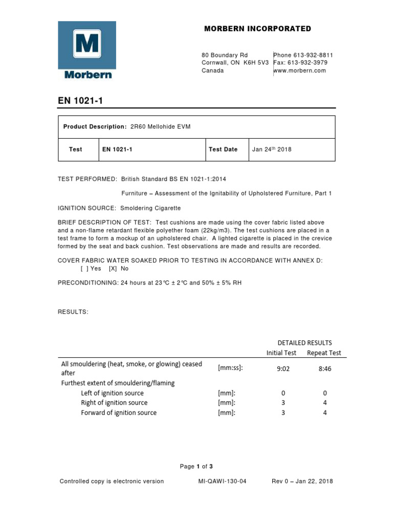 Continental Collection EN1021-1 Certificate | PDF | Combustion | Fires