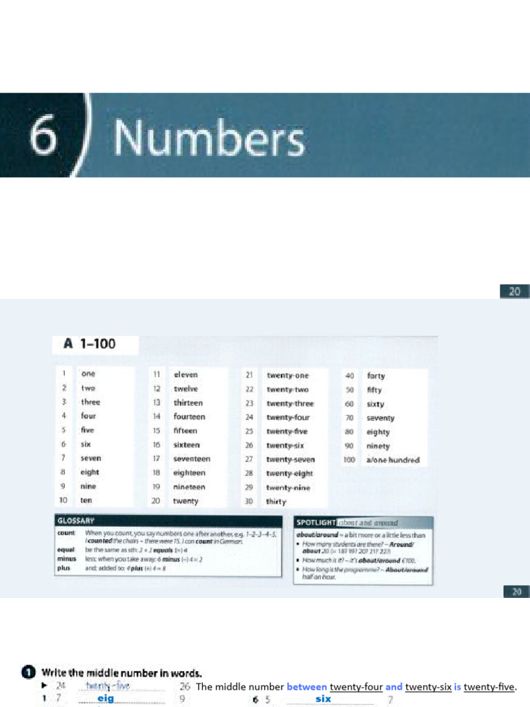Word Skills Basic 2nd Edition - Unit 06 - Numbers | PDF