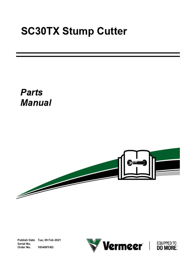 SC30TX Stump Cutter Parts Manual | PDF | Engines | Equipment