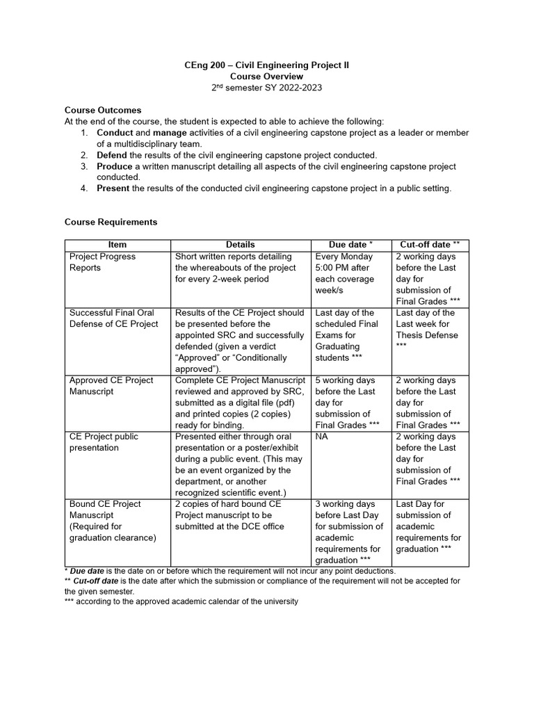 CEng 200 Overview | PDF