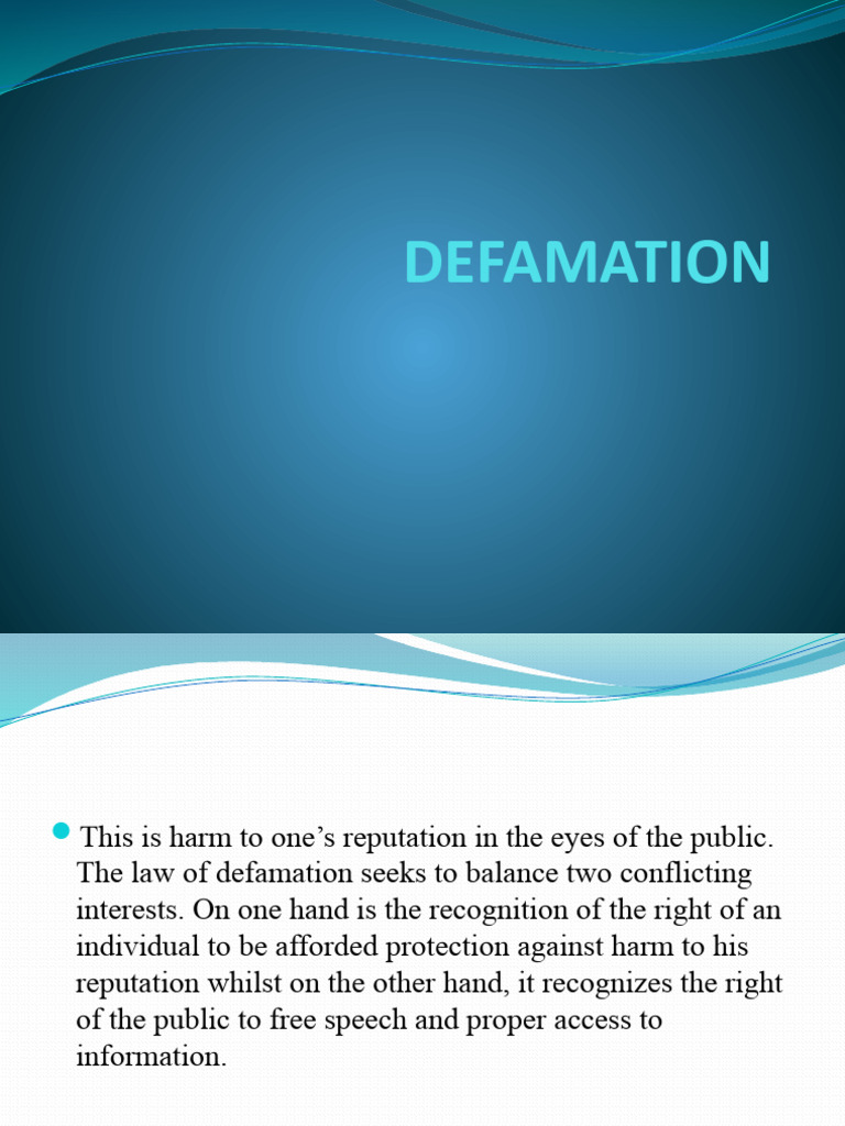 .Defamation 1675349787000 | PDF | Defamation | Justice