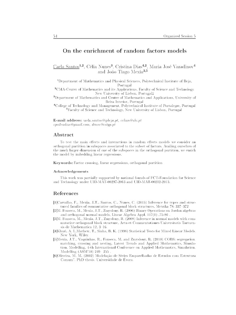 On The Enrichment of Random Factors Models | PDF