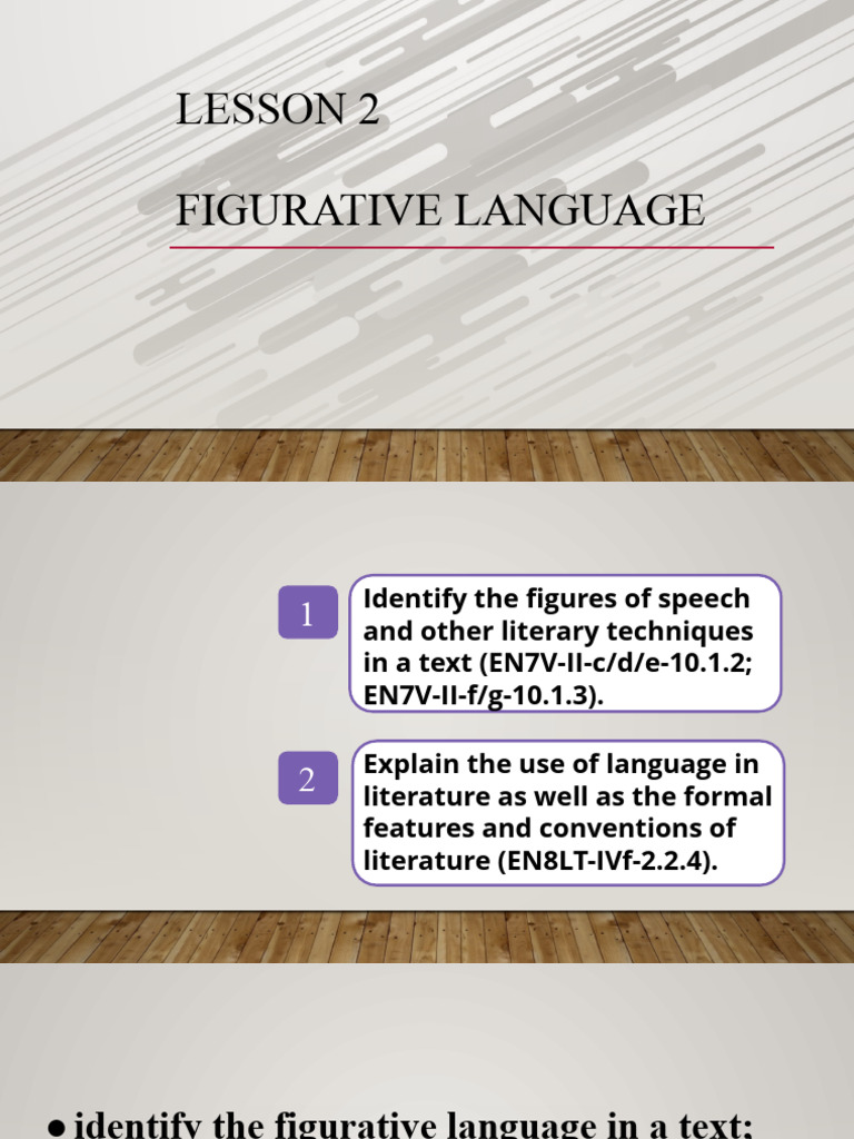 21st Century Literature Unit 2 Lesson 2 Figurative Language | PDF ...