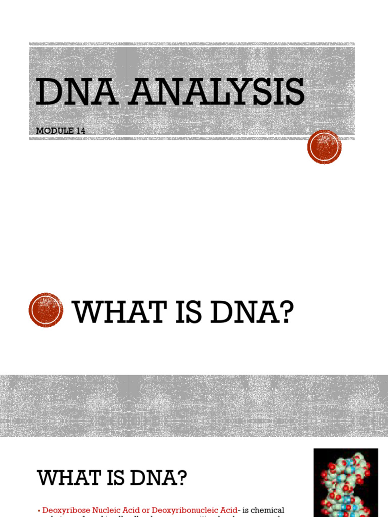 Module 9. Dna Analysis | PDF | Dna | Microsatellite