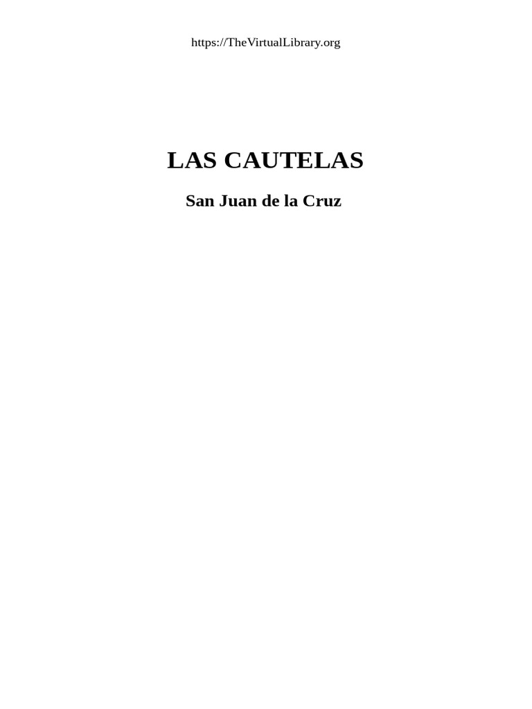 Las cautelas - San Juan de la Cruz | PDF | Demonios | Dios