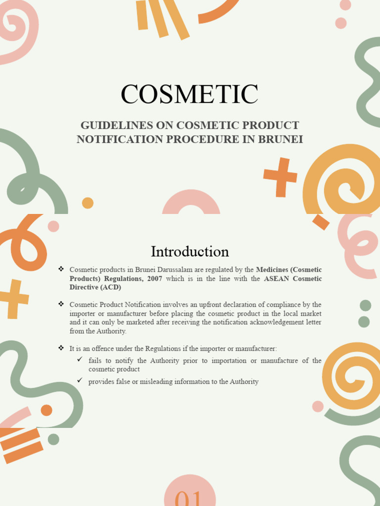 Guidelines of Cosmetic Product Notification Procedure in Brunei | PDF ...