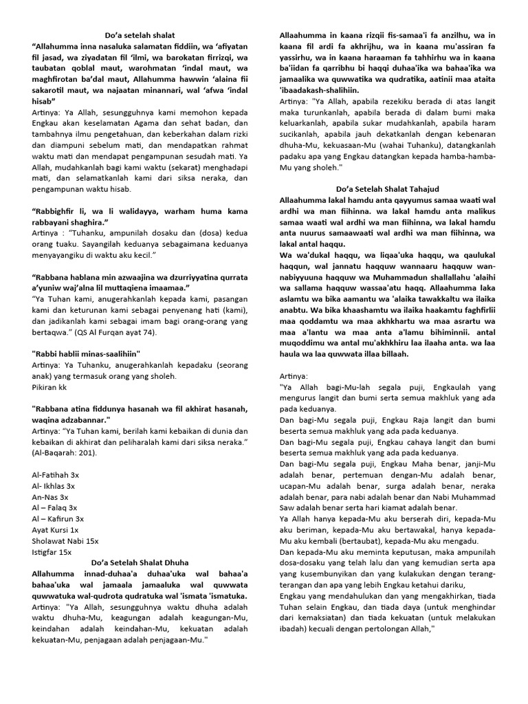 Kumpulan Doa Doa | PDF