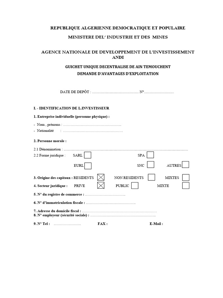 Demande Exploitation | PDF | Investir | Business