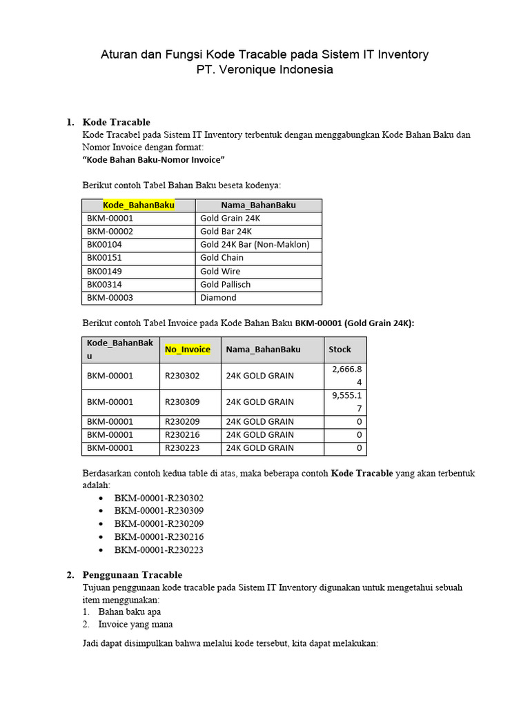Tracable Pada Sistem IT Inventory | PDF | Pengelolaan Keuangan & Uang ...