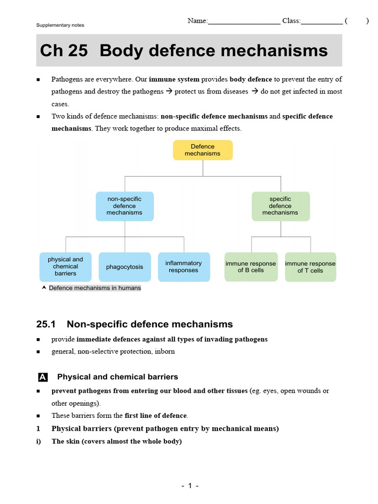 Biology On Body Defence | PDF | Immune System | B Cell