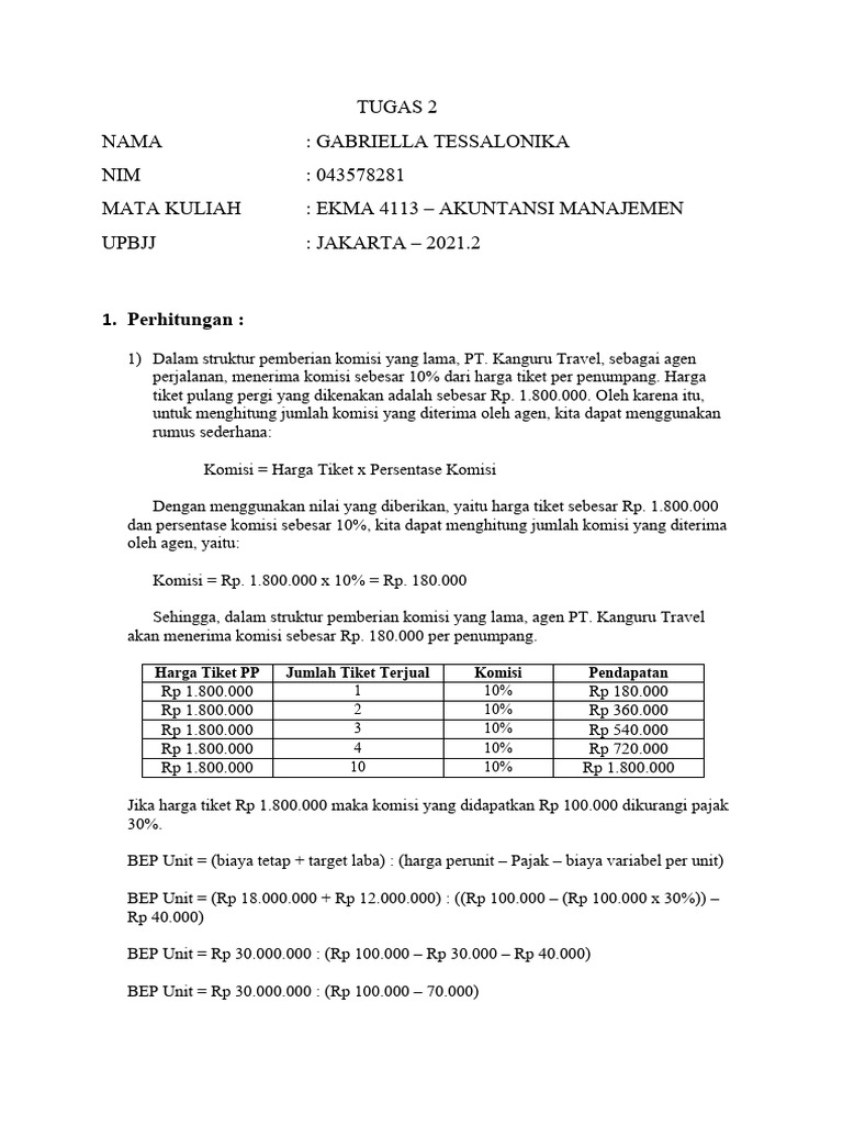 Tugas 2-Ekma 4113-Gabriella T-043578281 | PDF