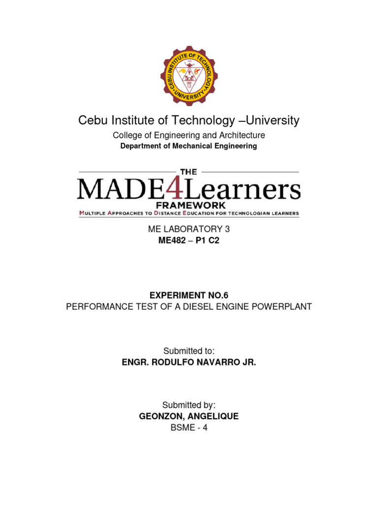 Group5 Geonzon Experiment6 | PDF | Vehicle Technology | Transportation Engineering