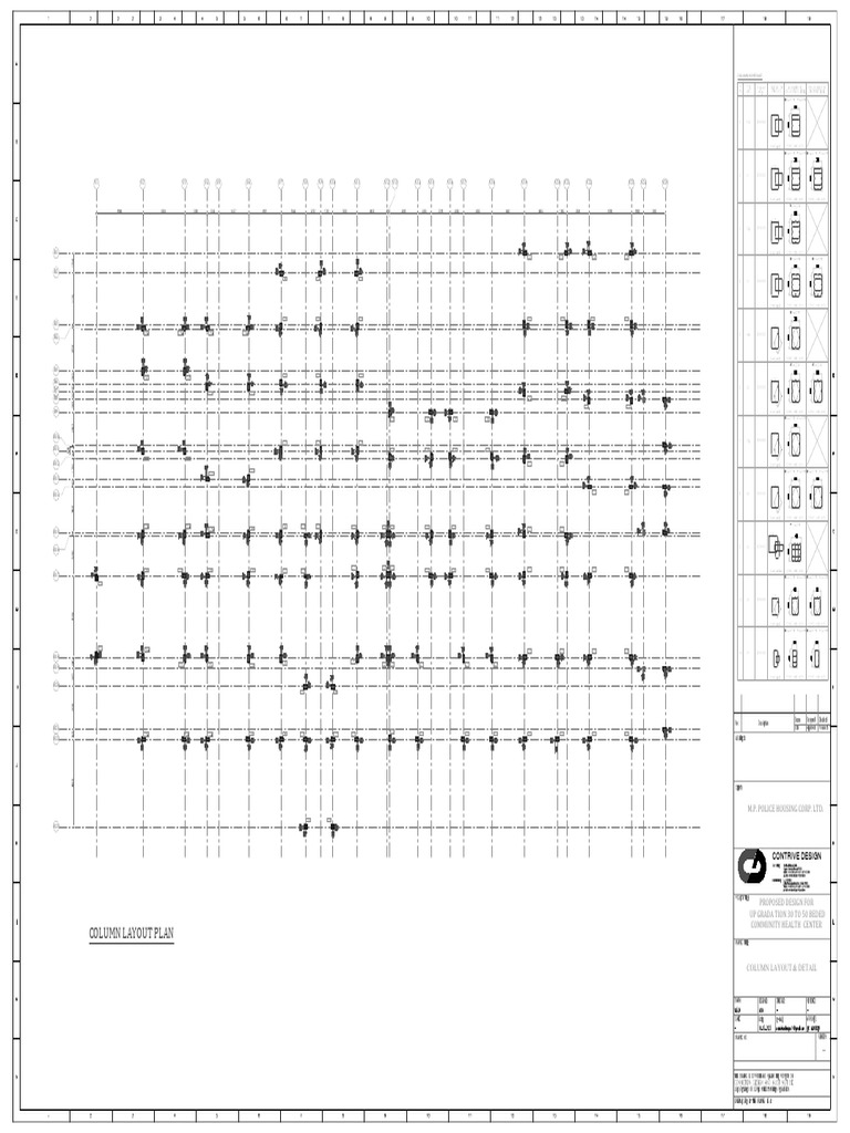 50 BED COMM. HOSPITAL COLUMN LAYOUT AND COLUMN REINFORCEMENT | PDF