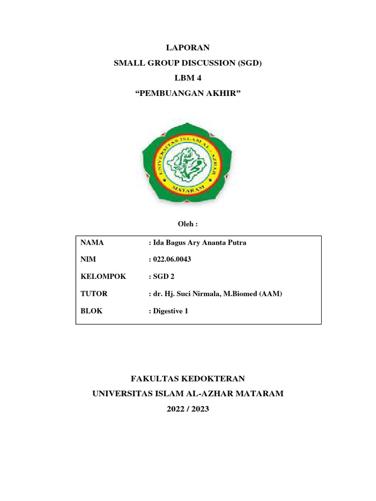Laporan SGD LBM 4, Digestive 1, 022.06.0043 Ida Bagus Ary Ananta Putra | PDF