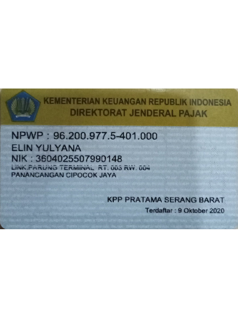 NPWP Elin | PDF