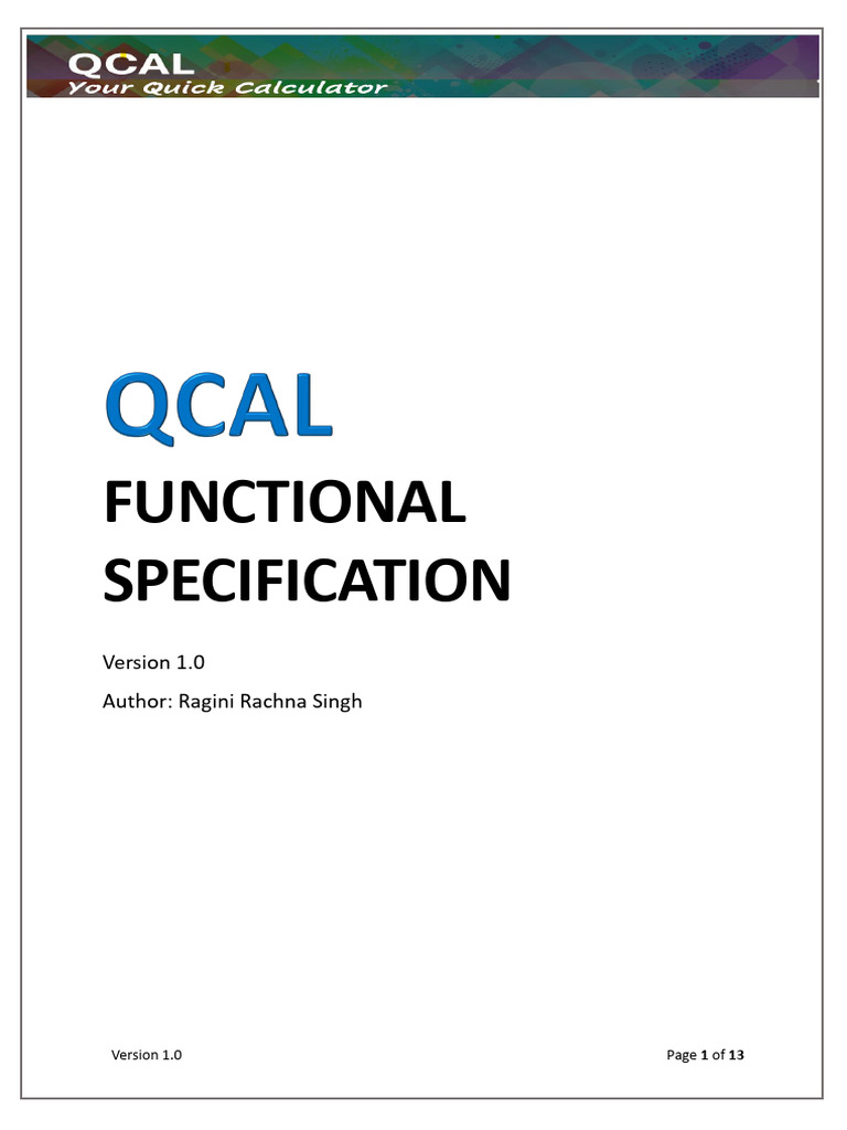 QCAL Web Calculator Functional Spec | PDF | Numbers | Arithmetic