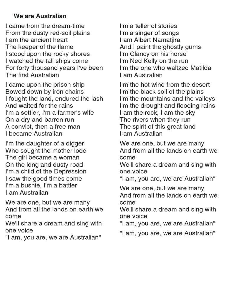 We Are Australian | PDF | Art | Poetry