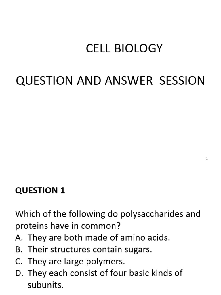 FORM 4 Cell Biology Question & Answer | PDF | Cell (Biology) | Cell ...