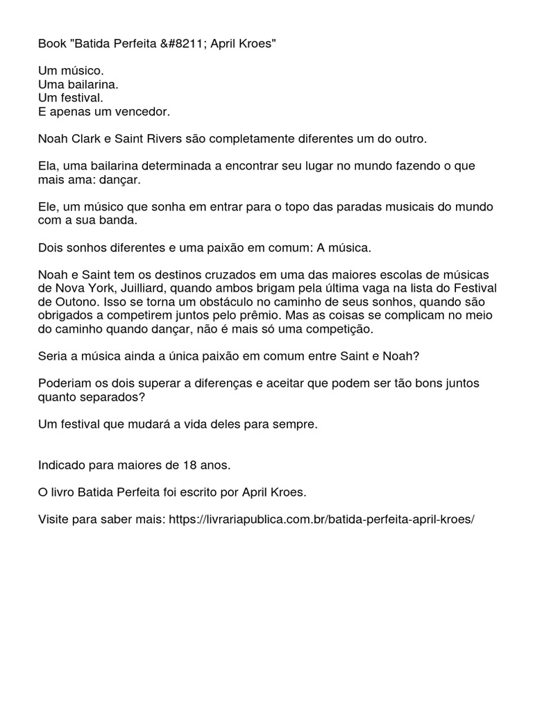 Batida Perfeita – April Kroes | PDF