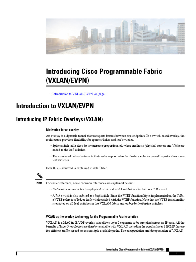 Introducing Cisco Programmable Fabric VXLAN EVPN | PDF | Computer Network | Ip Address