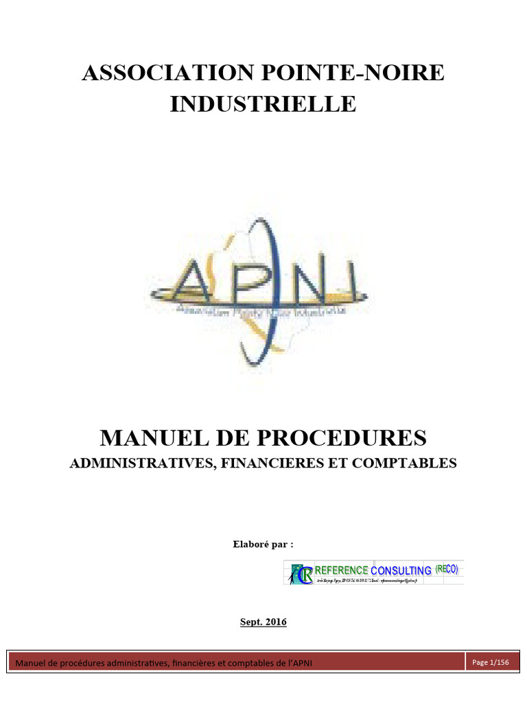 Manuel de Procédures Administratives Finacières Et Comptables ...