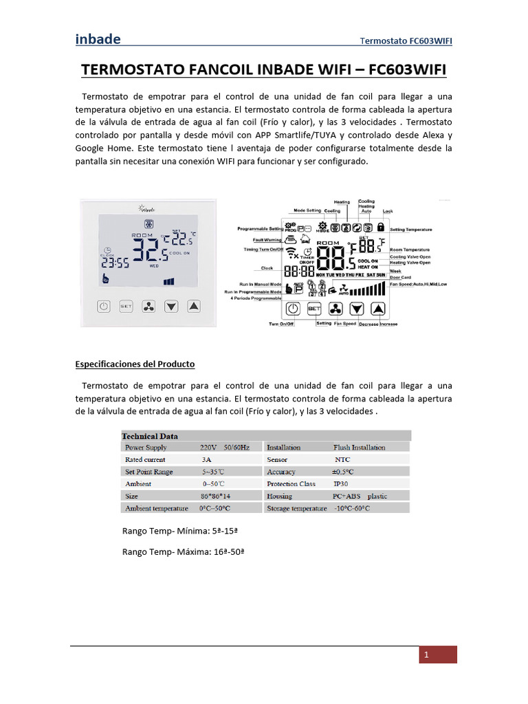 Manual Termostato | PDF | Termostato | Aplicación movil