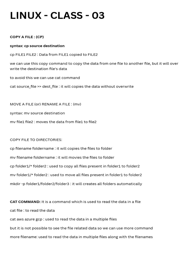 Linux - Class - 03 | PDF | Computer File | Filename