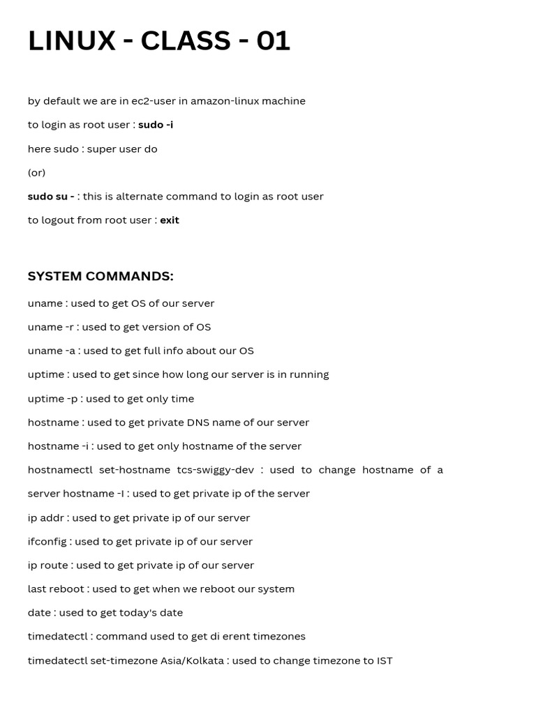 Linux Class 1 | PDF | Computers