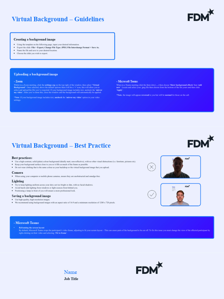 FDM - Virtual Background Template (1) | PDF | Video | Page Layout