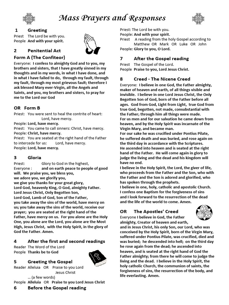 Mass Prayers And: Responses | PDF | God The Father | Lord's Prayer