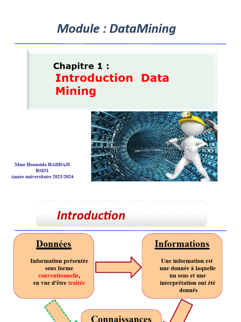 Chap01 Introduction DataMining HH | PDF | Minage des données | Apprentissage automatique