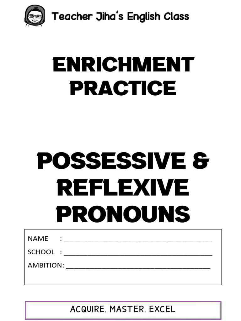 Possessive and Reflexive Pronouns Worksheet | PDF | Syntactic ...