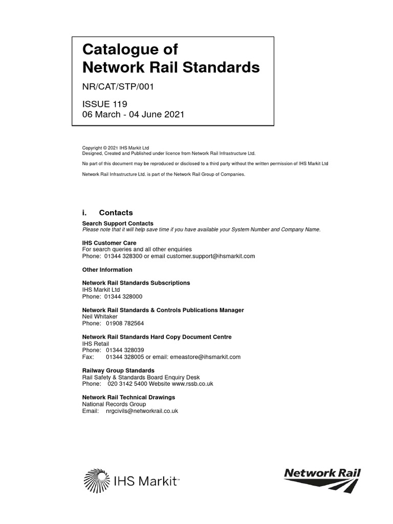 Catalogue-of-Network-Rail-Standards-Issue-119 | PDF | Specification ...