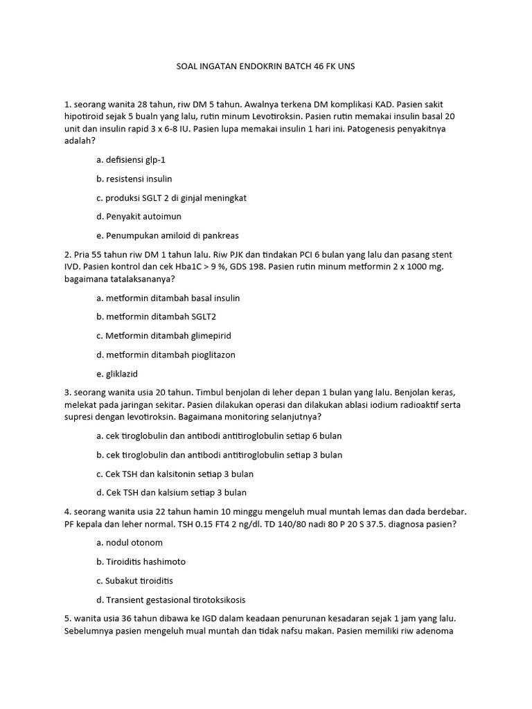 Kasus Endokrin: DM, Hipotiroid, dan Tatalaksana | PDF