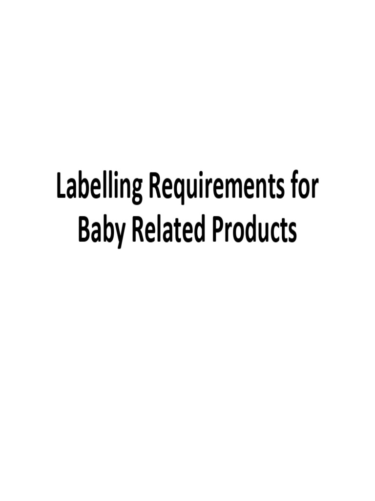 Baby Product Labeling Guidelines | PDF | Nutrition | Diet & Nutrition