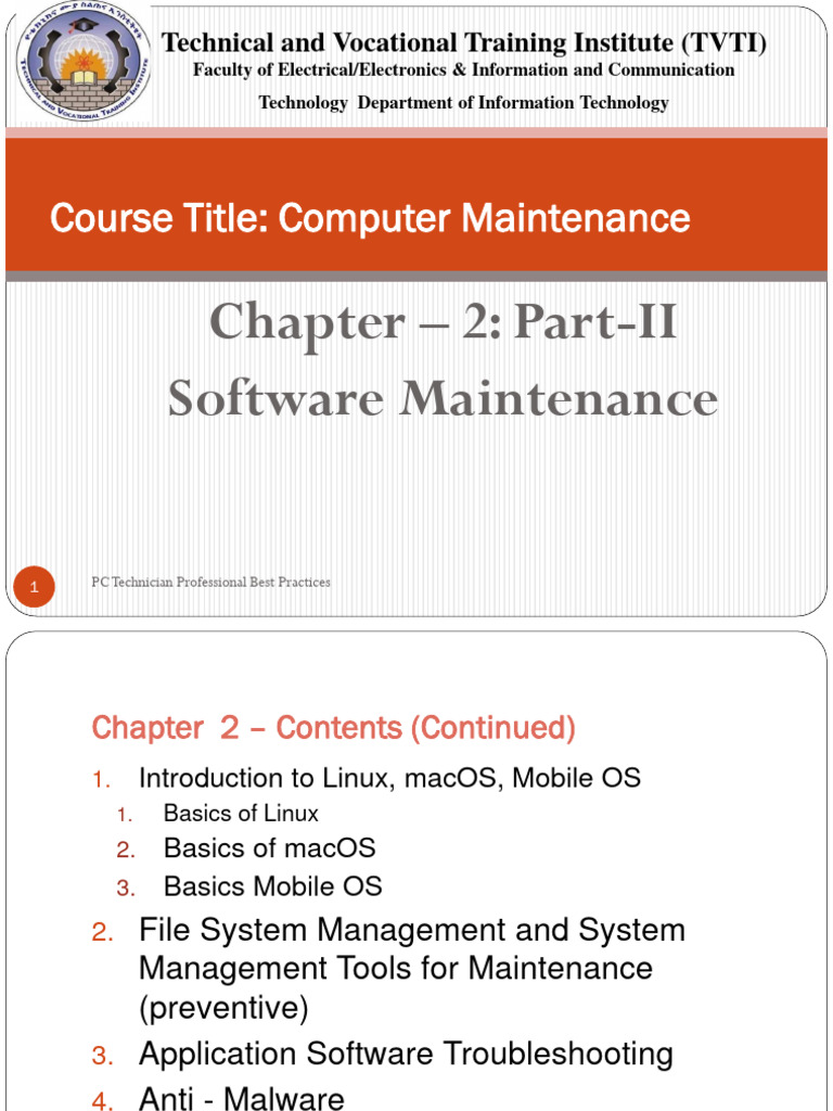 Cha-2 - Software Maintenance Part-II | PDF | Operating System | File System