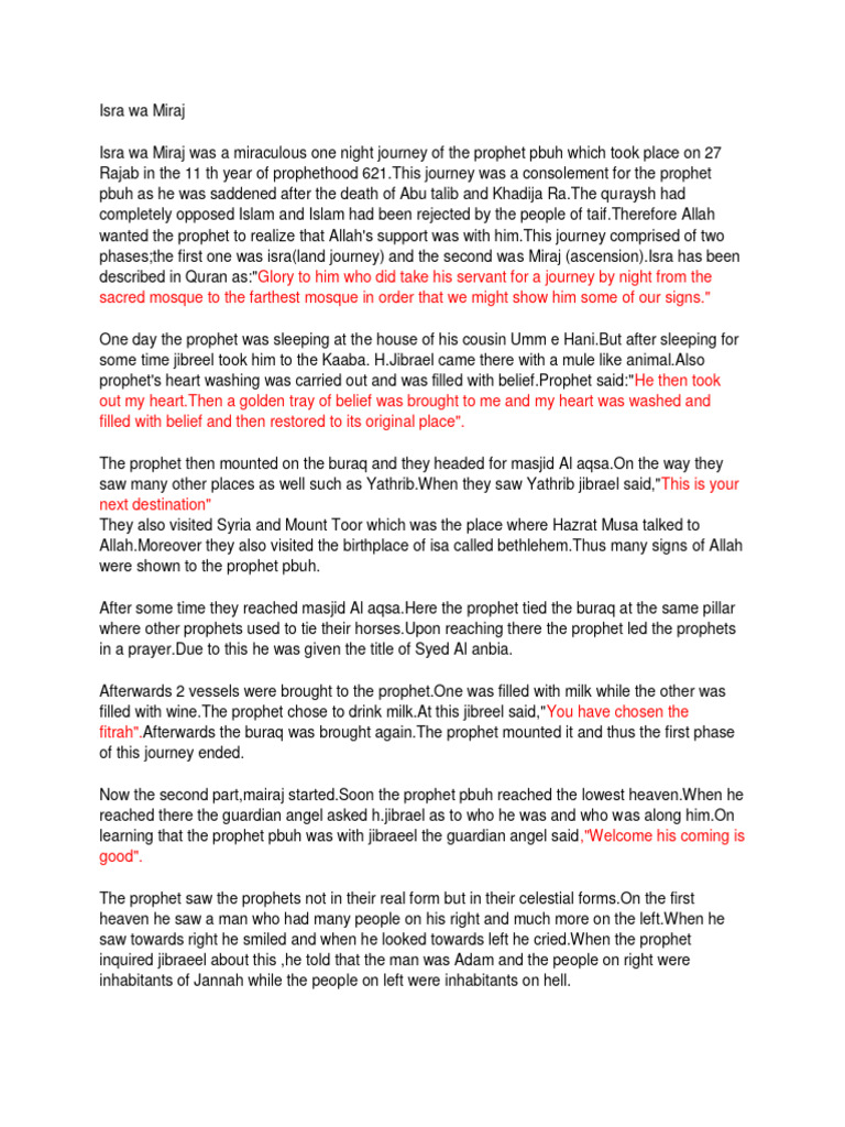 Isra Wa Miraj | PDF | Muhammad | Abrahamic Religions