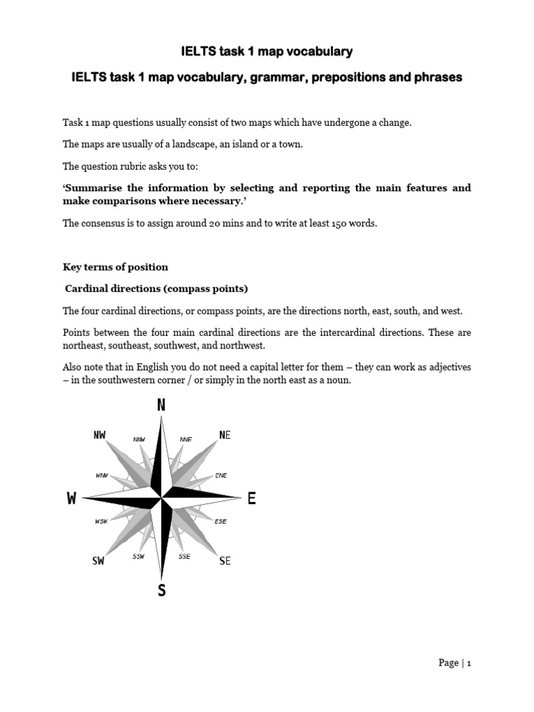 IELTS Writing Task Map Vocabulary | PDF | Adverb | Adjective