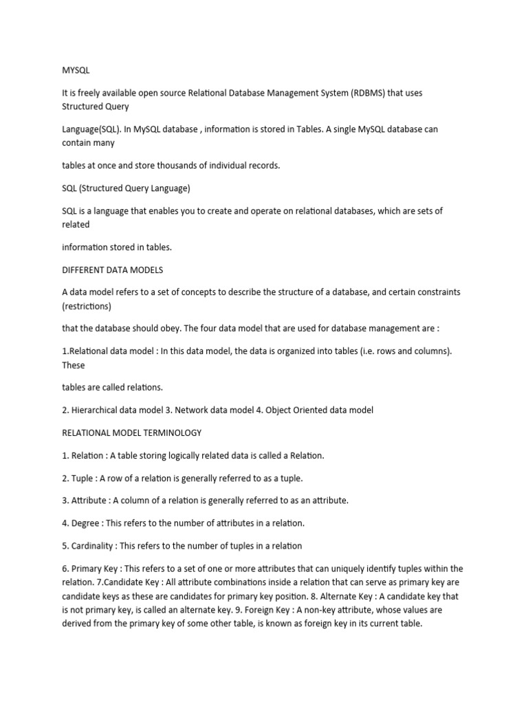 Impo | PDF | Relational Database | Relational Model