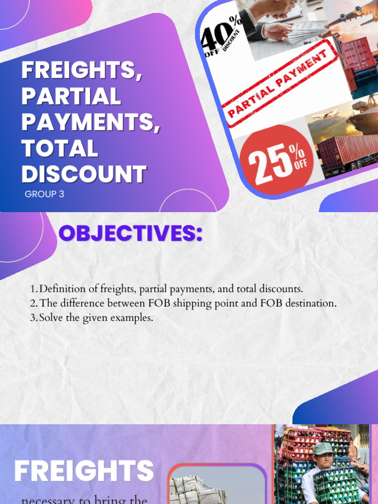 Freights, Partial Payments and Total Discount | PDF | Private Sector ...