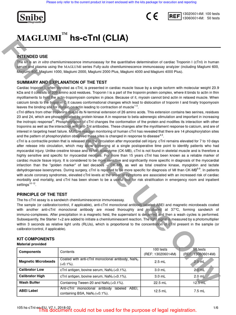hs-cTnI Maglumi | Download Free PDF | Medical Specialties | Proteins