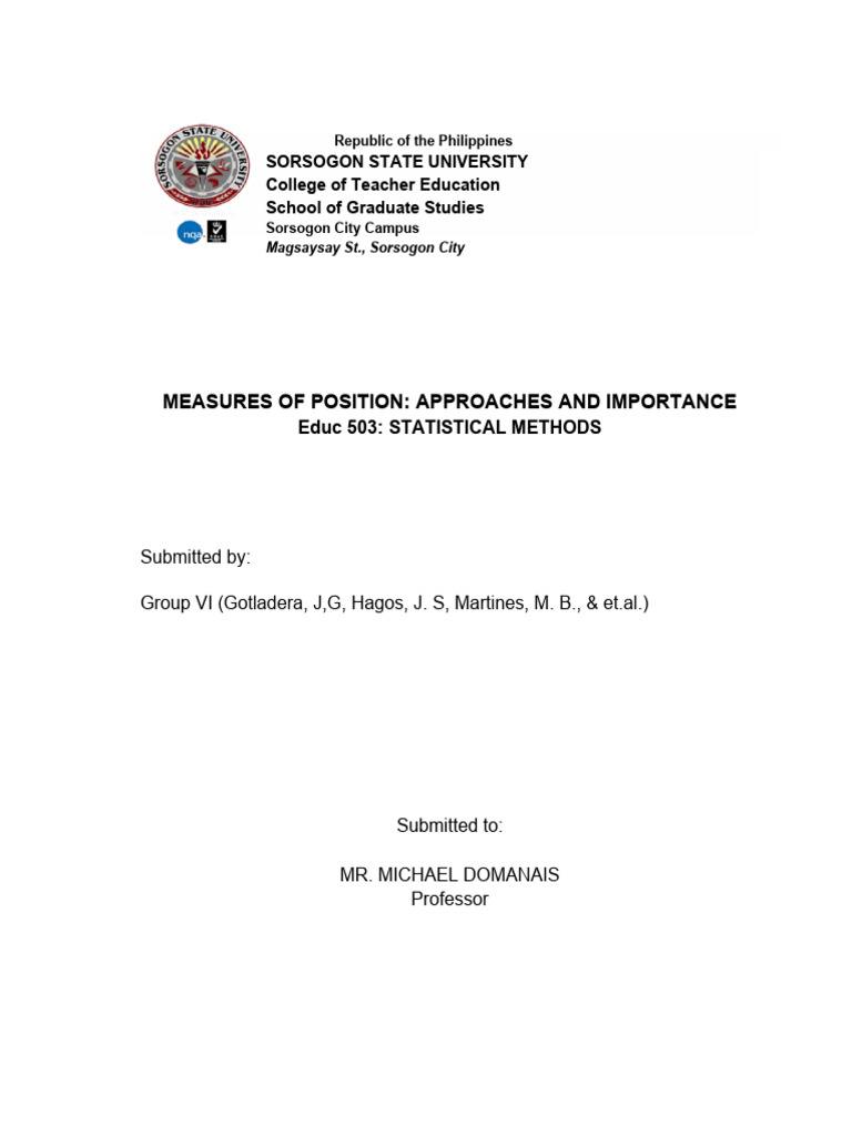 Measures of Position | PDF | Quartile | Statistics