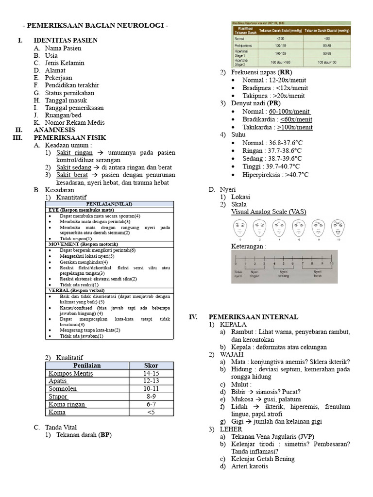 Pemeriksaan Bagian Neurologi | PDF