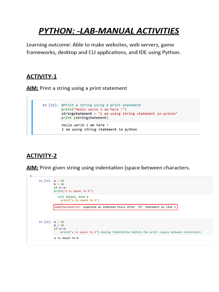 Python Activities Pdf Python Programming Language Web Server 