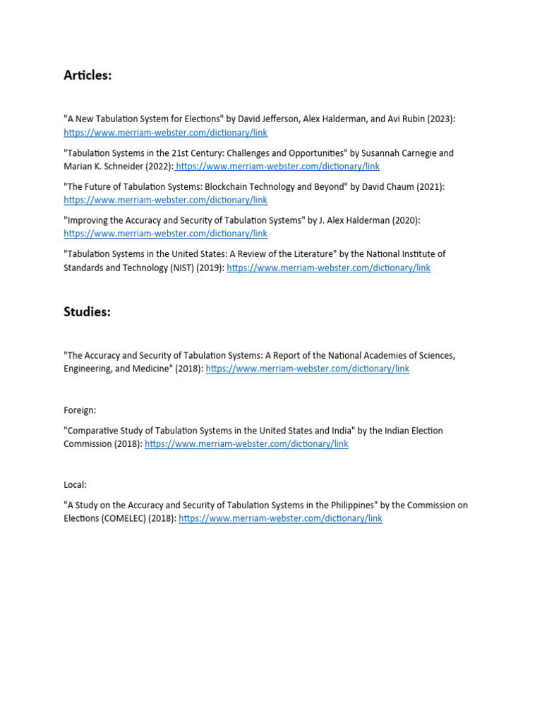Tabulation 1 | PDF