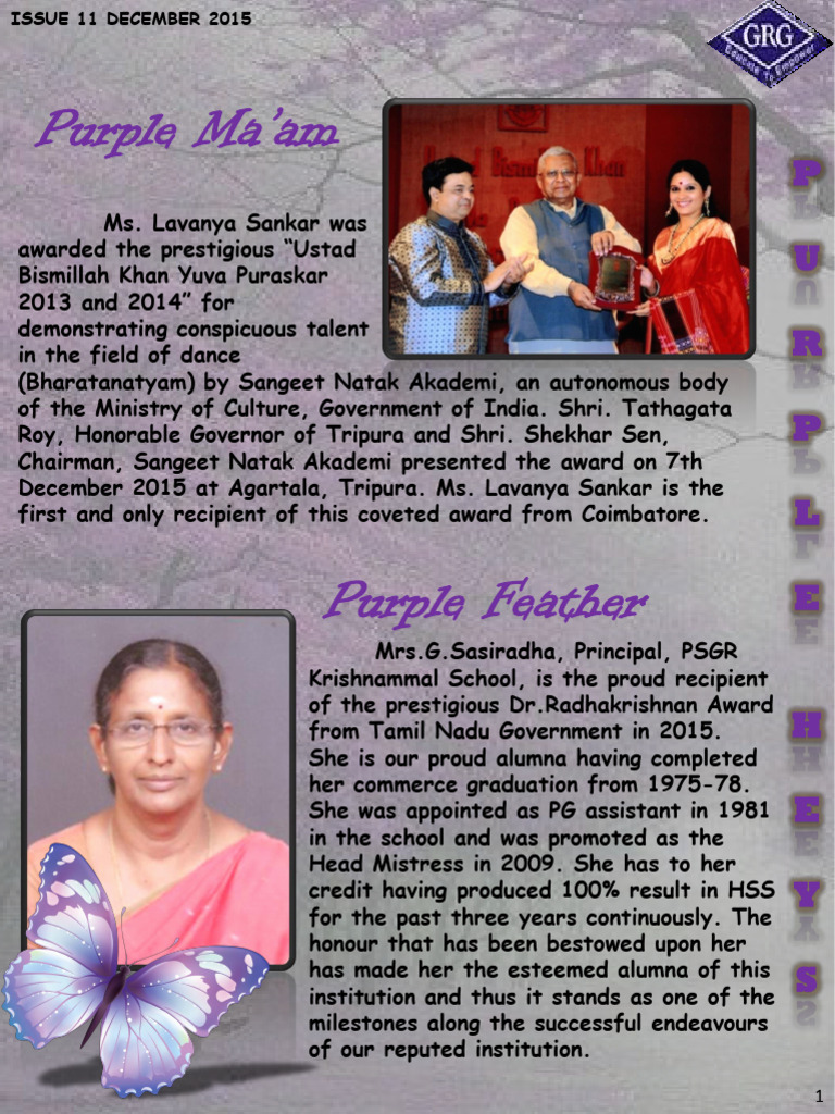 Achievements of PSGR Krishnammal Alumni | PDF | Tamil Nadu