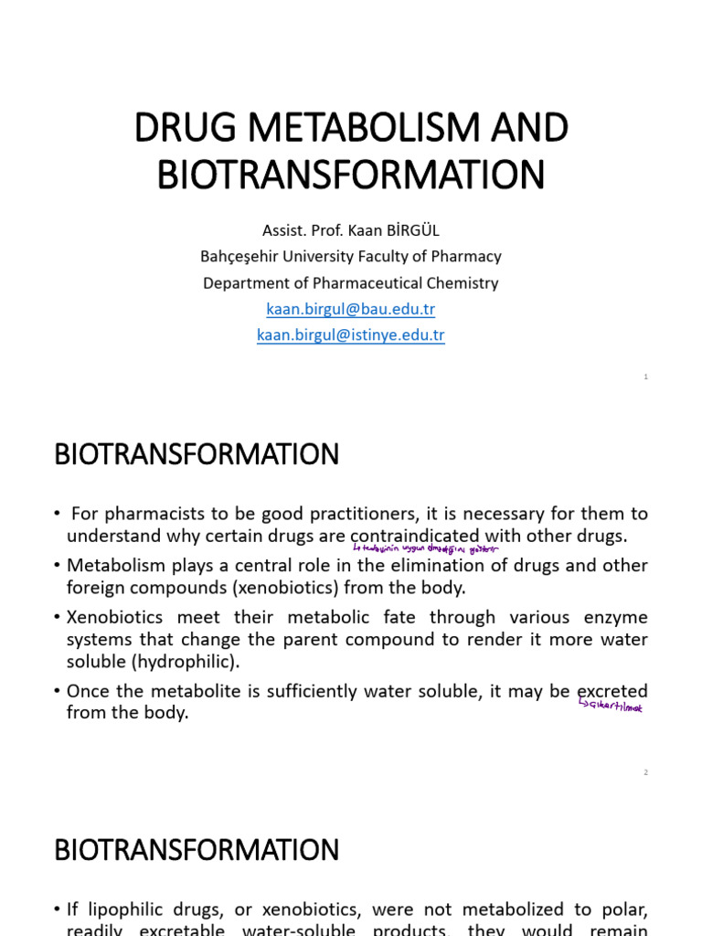 2-Drug Metabolism and Biotransformation | PDF | Drug Metabolism | Aldehyde