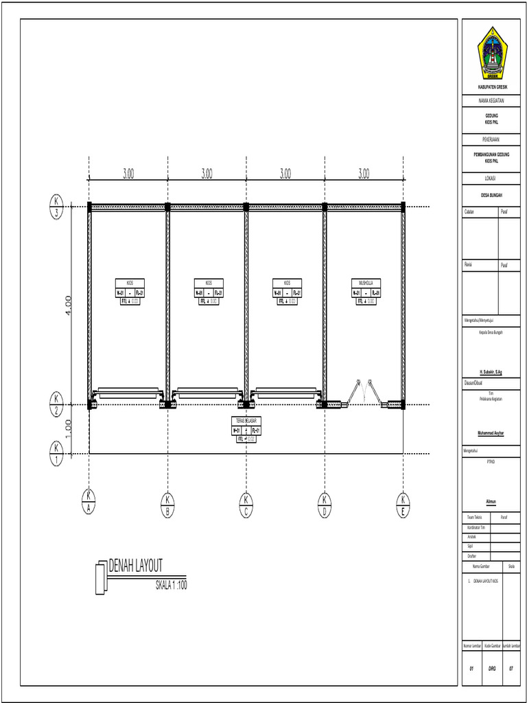 Denah Layout: SKALA 1:100 | PDF