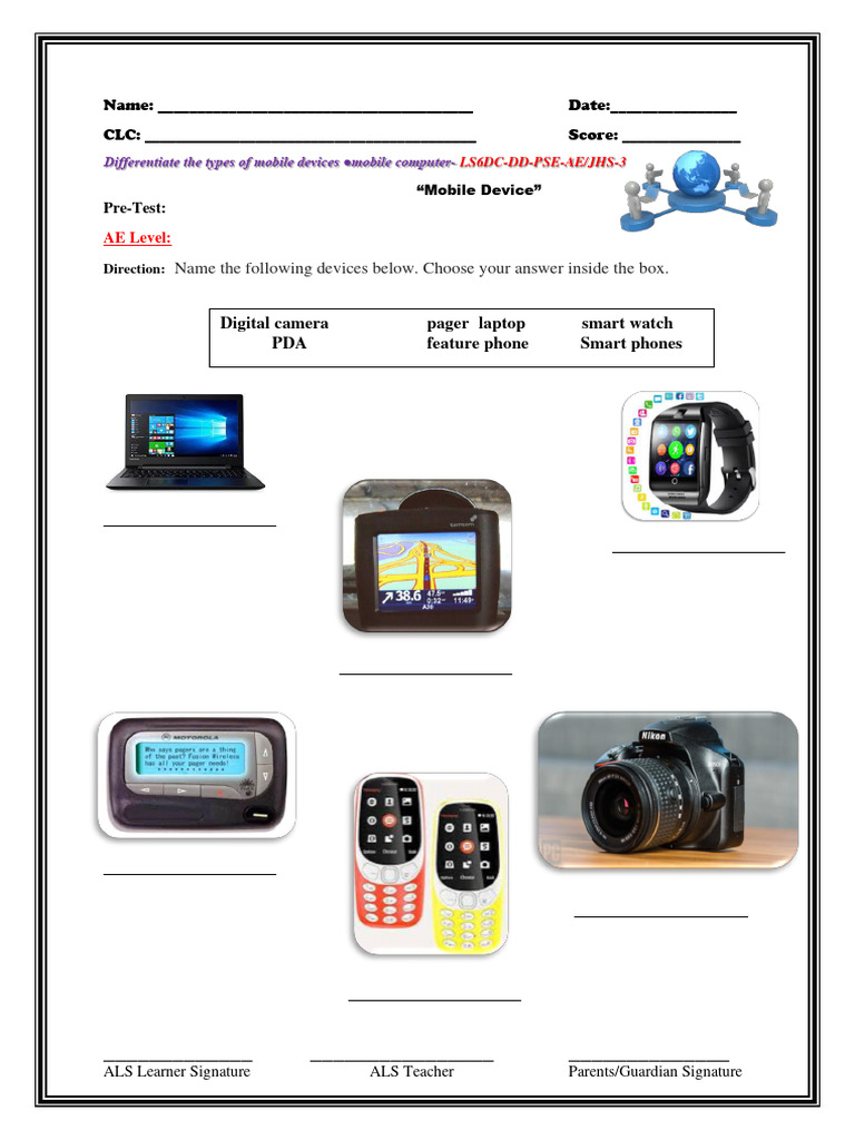 LS6 Worksheets (Mobile Devices) | PDF | Telephone | Mobile Device