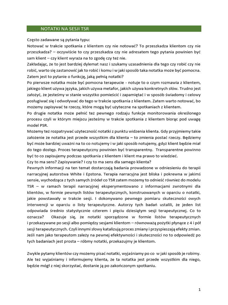 Notatki Na Sesji TSR | PDF